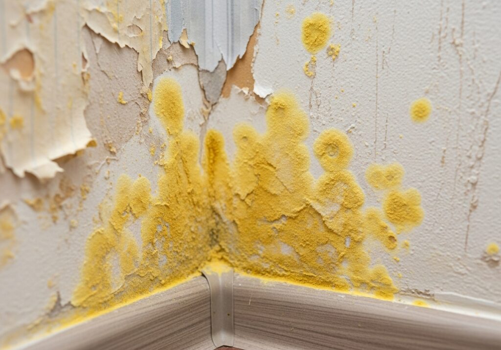 Gelber Schimmel An Der Wand